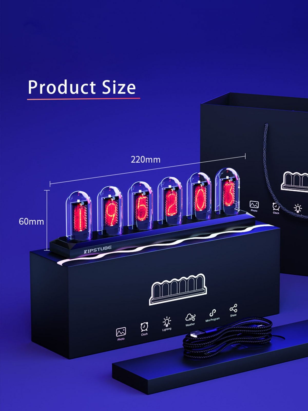 IPS Tube Digital Clock, Creative Retro Desk Decoration Gift, Best ...